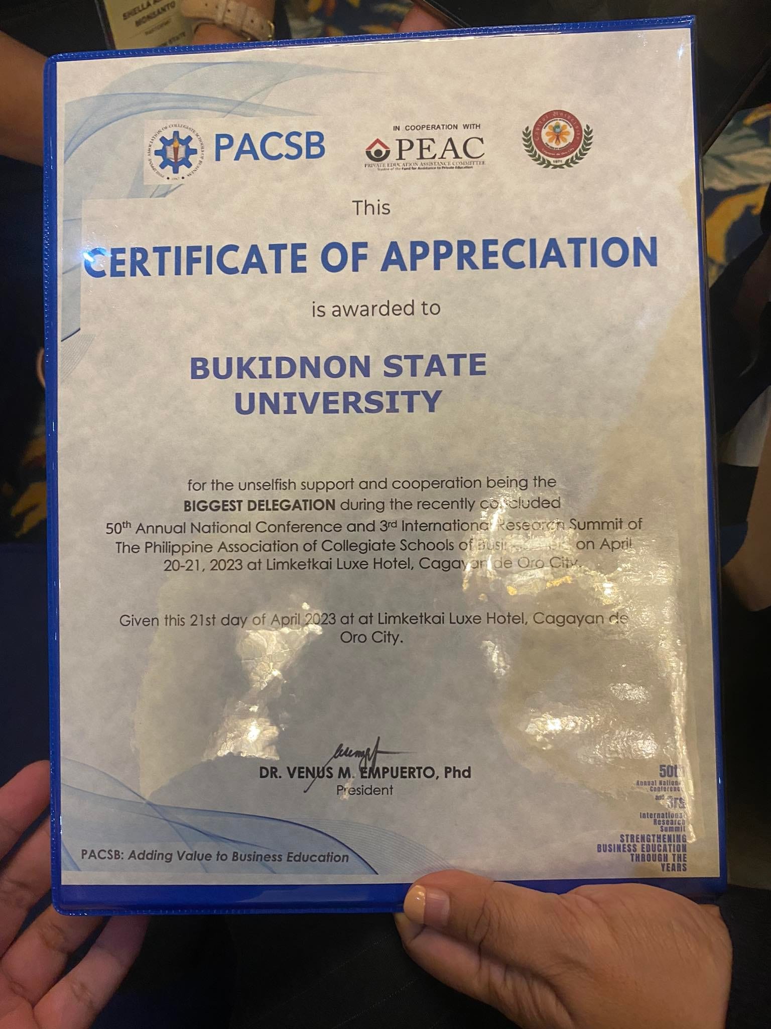 Three BukSU personnel bag awards in the PACSB 3rd Int'l Research Summit ...